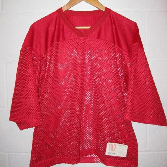 Vintage | Tops | Vintage 8s Sexy Red Mesh Football Jersey Top S M | Poshmark